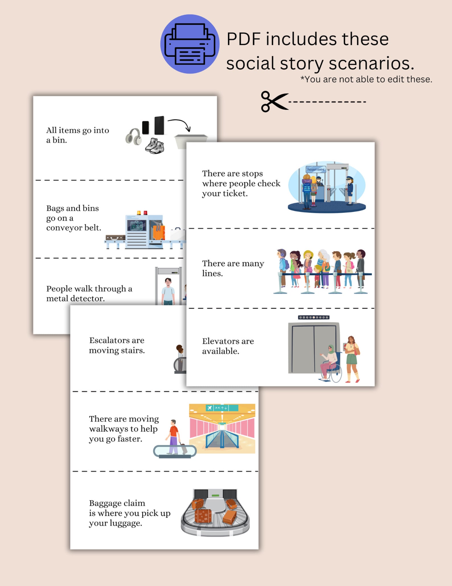 Autism Airport Travel Plan, Airport Social Story, Airplane Steps ...