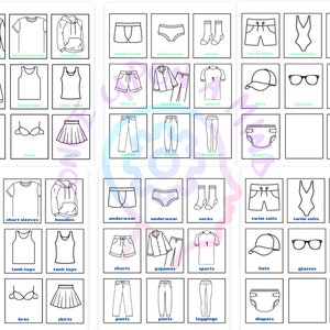 Kids Clothing Labels With Large Pictures, Child Clothes Visual Aid ...