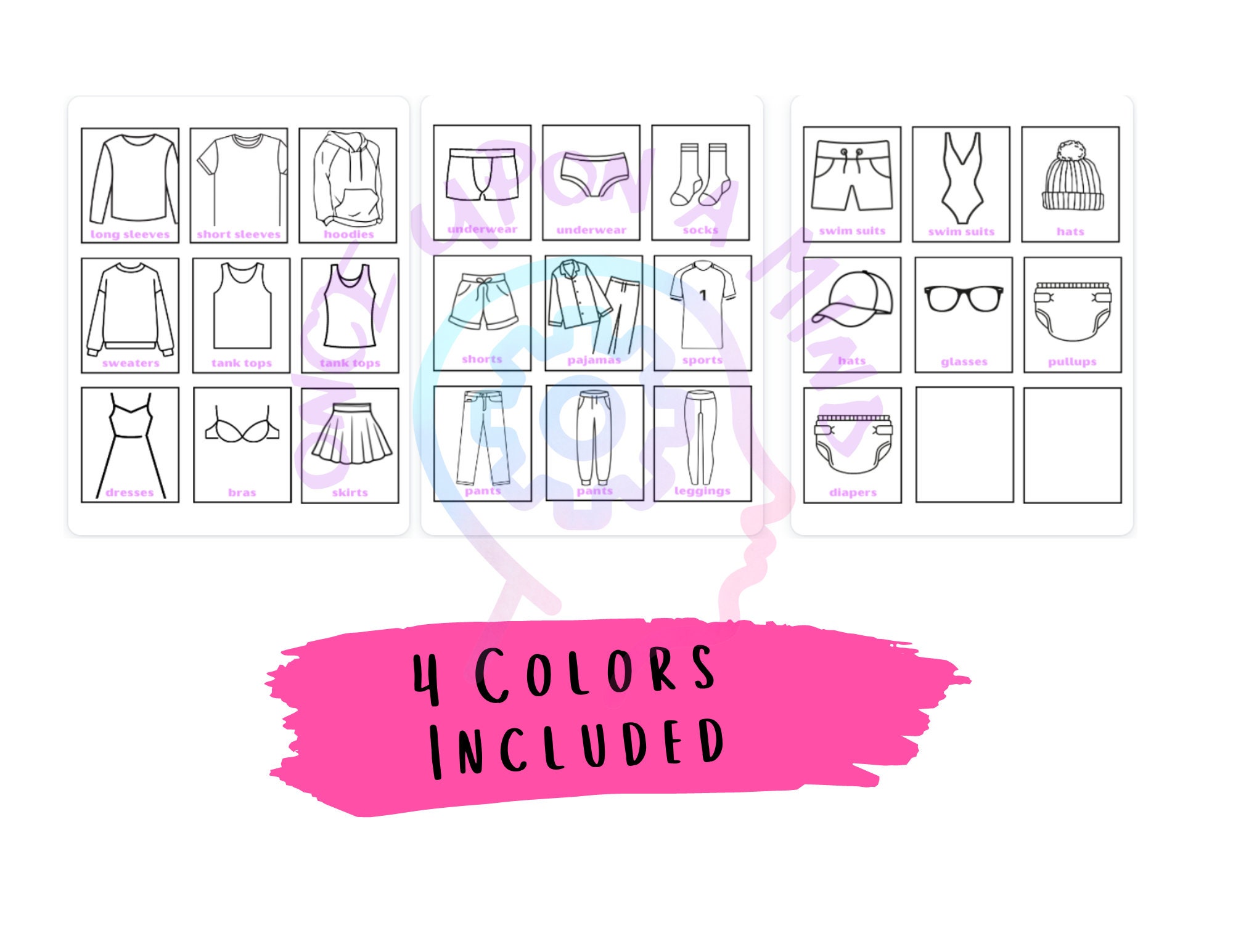 Kids Clothing Labels With Large Pictures, Child Clothes Visual Aid ...