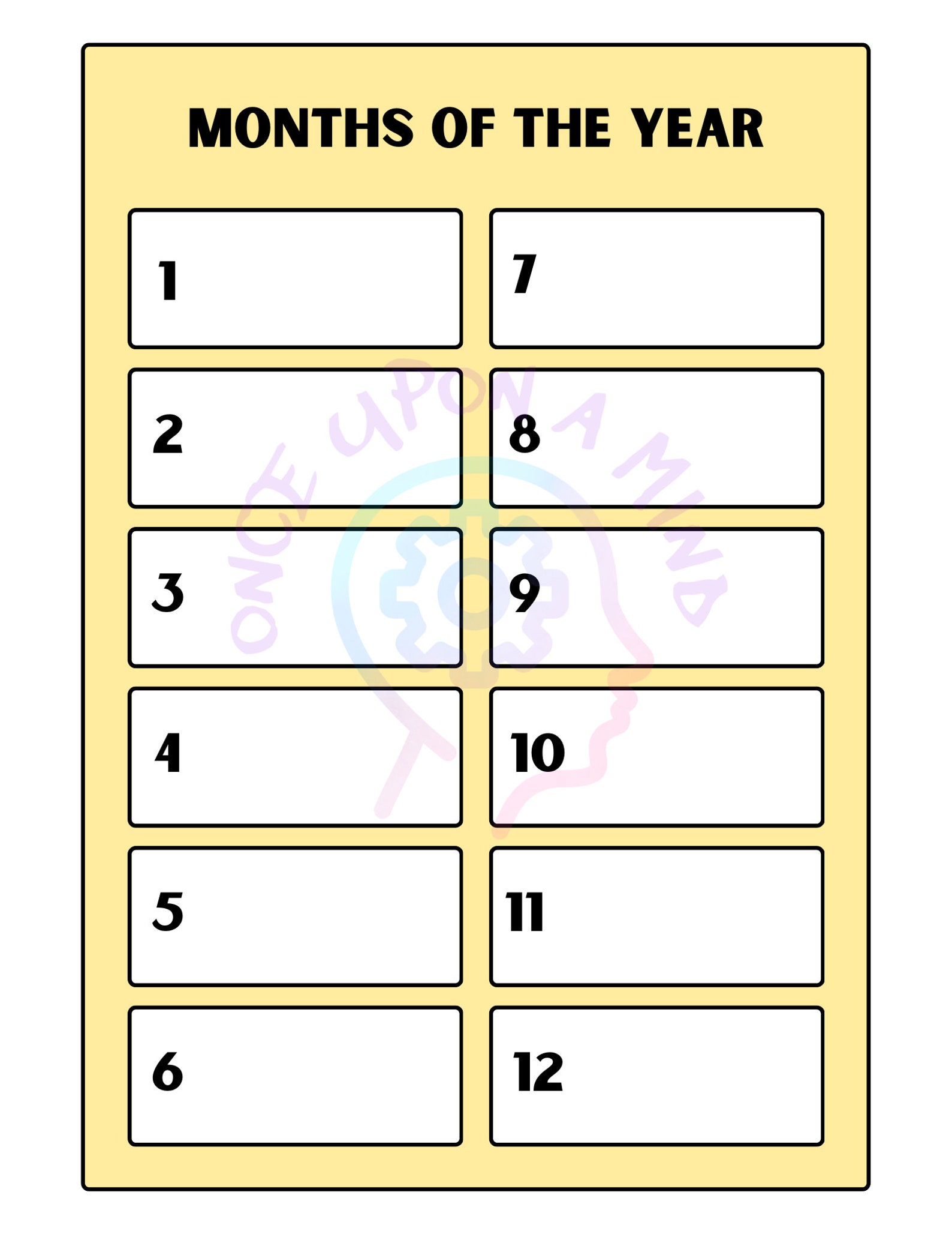 Months of the Year Matching Worksheet Printable, Kindergarten ...