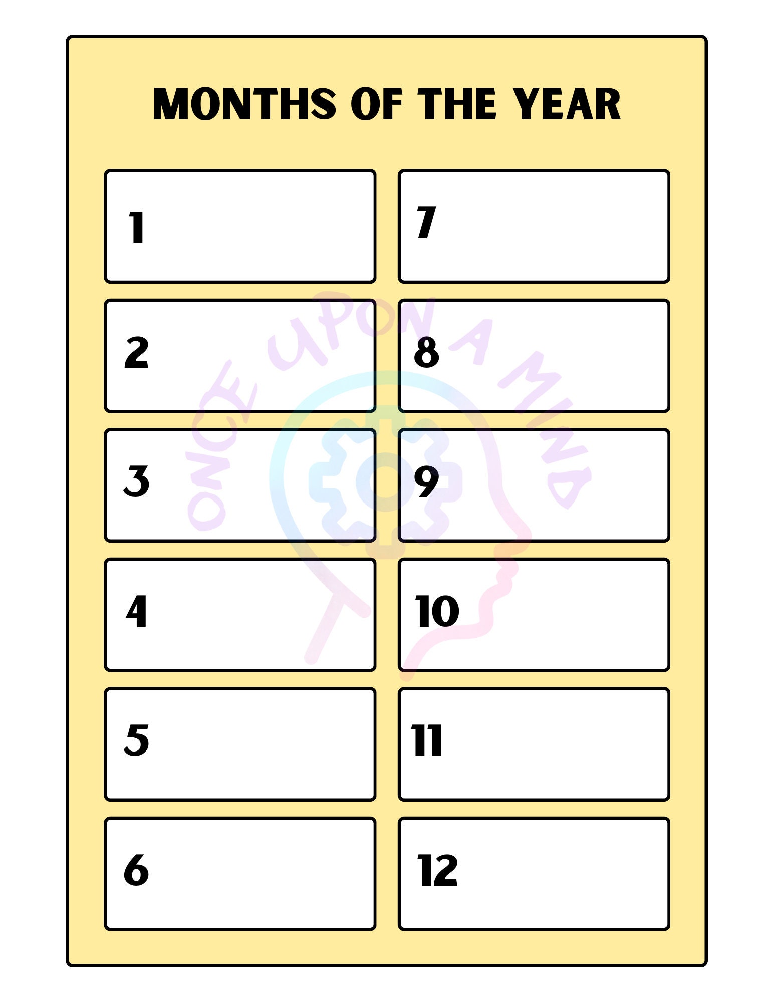 Months of the Year Matching Worksheet Printable, Kindergarten ...