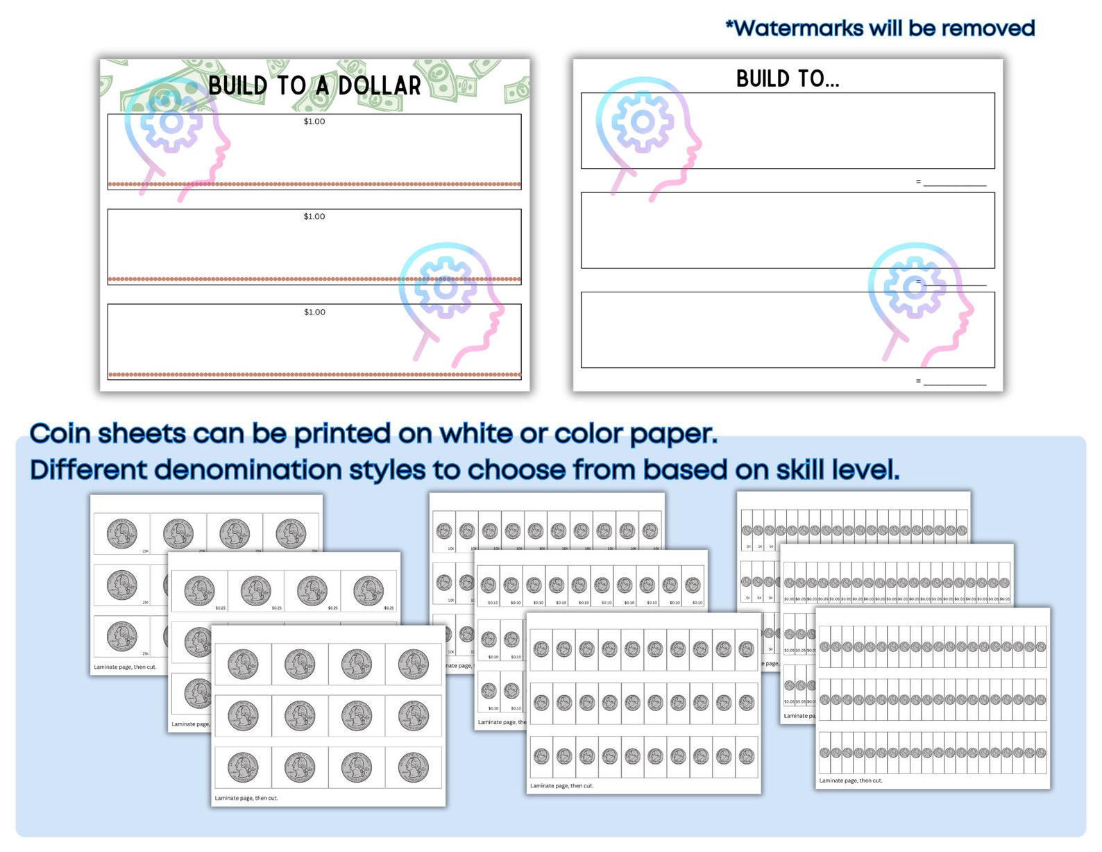 Build to a Dollar Advanced Coin Activity, Money Value US Coins ...