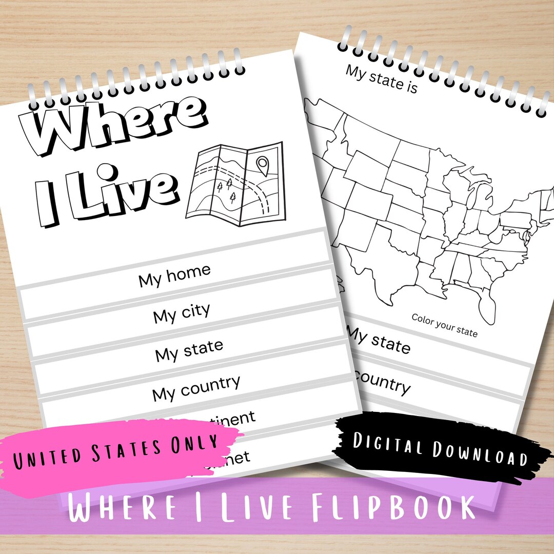 Where I Live Flipbook, Homeschool Geography, Learn Your Address ...