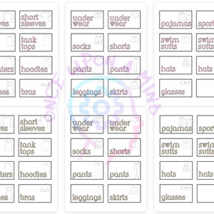 Clothing Labels Closet Drawer Labels Dresser Drawer Labels - Etsy