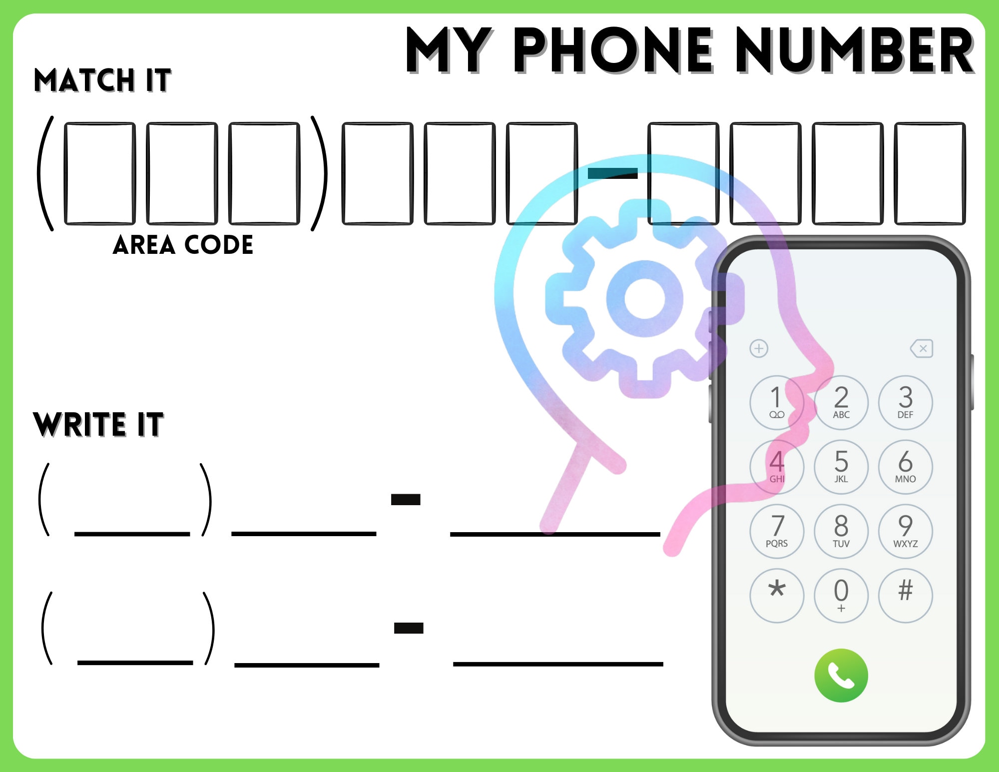 Where I Live, Homeschool Geography, Learn My Phone Number Laminated ...