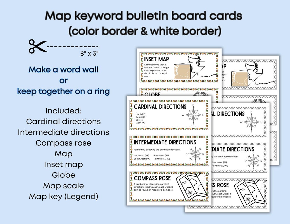 Geography Map Skills: Landform Vocabulary Cards & Treasure Map (digital ...