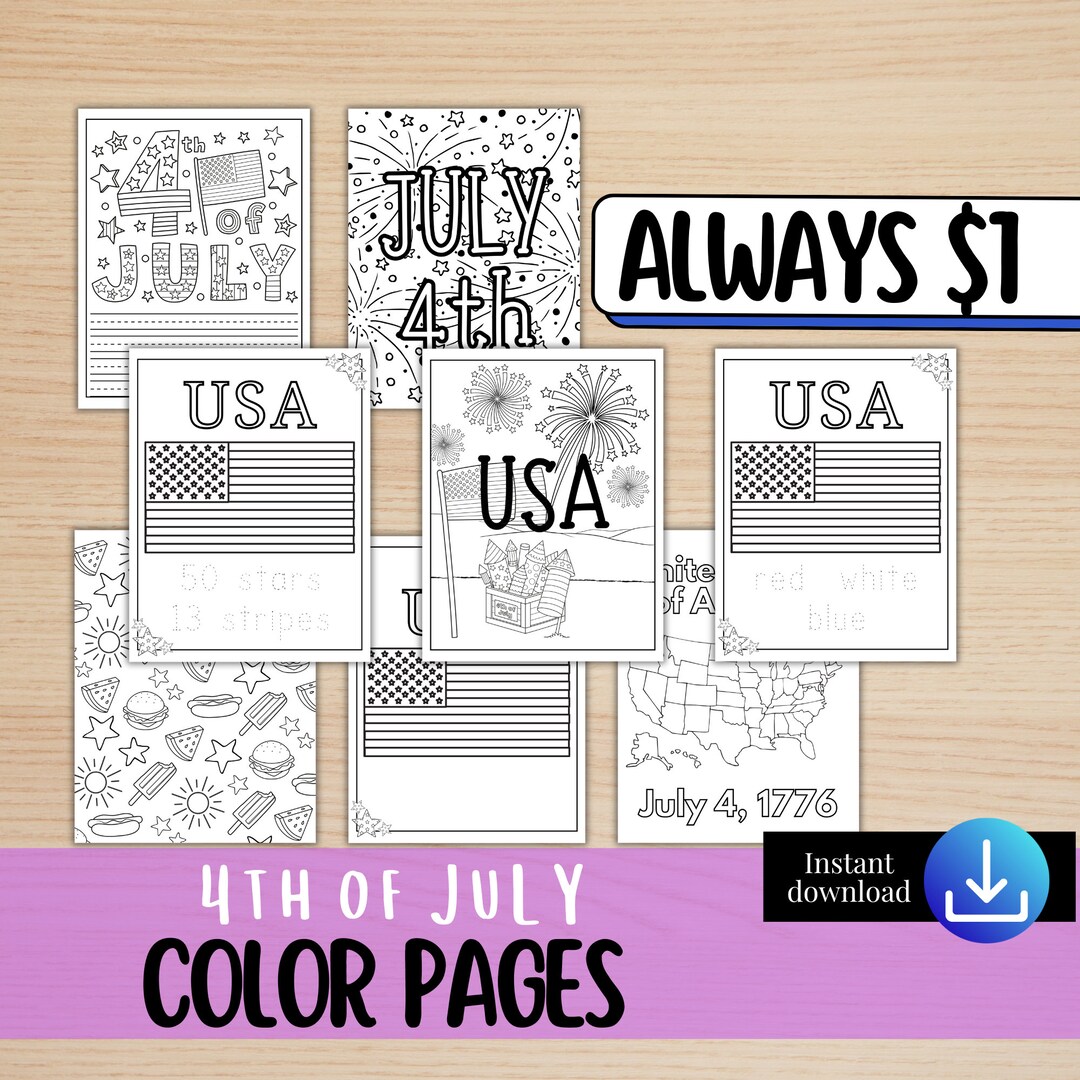 July 4th Coloring Book Pages, Independence Day Color Pages, Preschool ...
