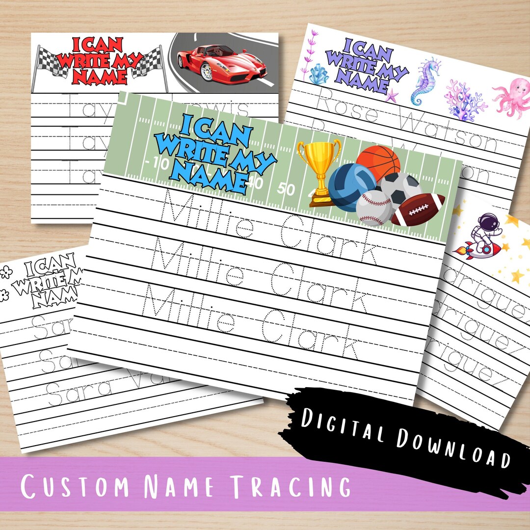 Custom Name Tracing Worksheet, Laminated Name Tracing Sheet, Dry Erase ...