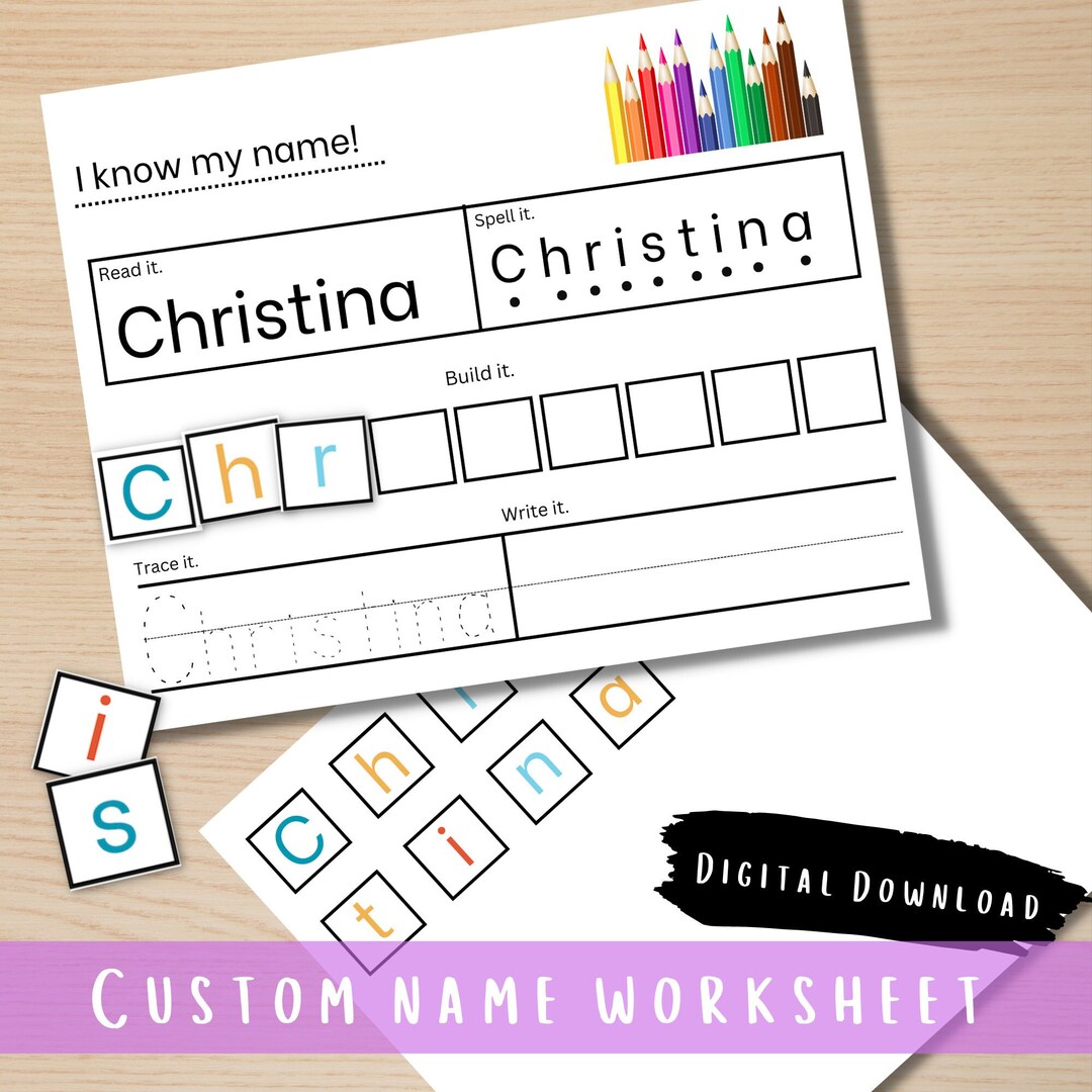 Custom Name Tracing Dry Erase Name Learn to Write Name - Etsy