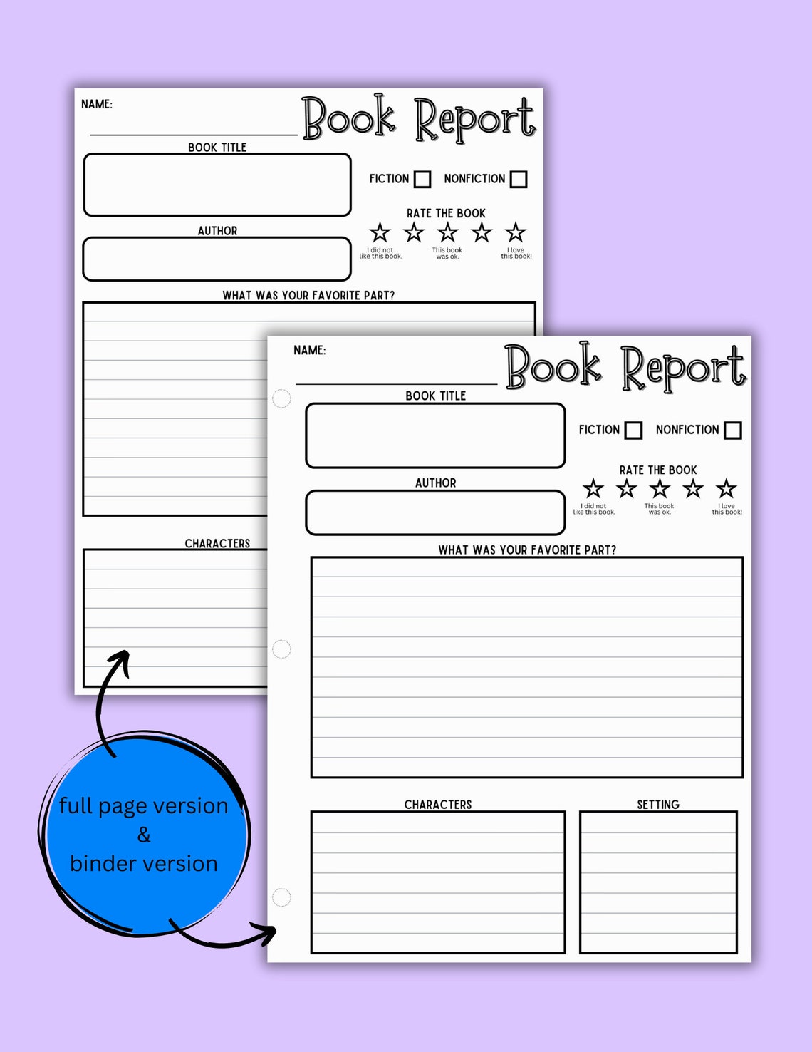 Reading Comprehension Bundle, Reading Log, Homeschool Book Report, Book ...