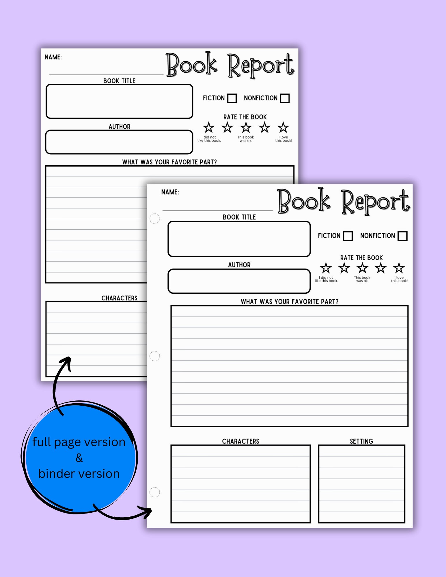 Reading Comprehension Bundle, Reading Log, Homeschool Book Report, Book ...