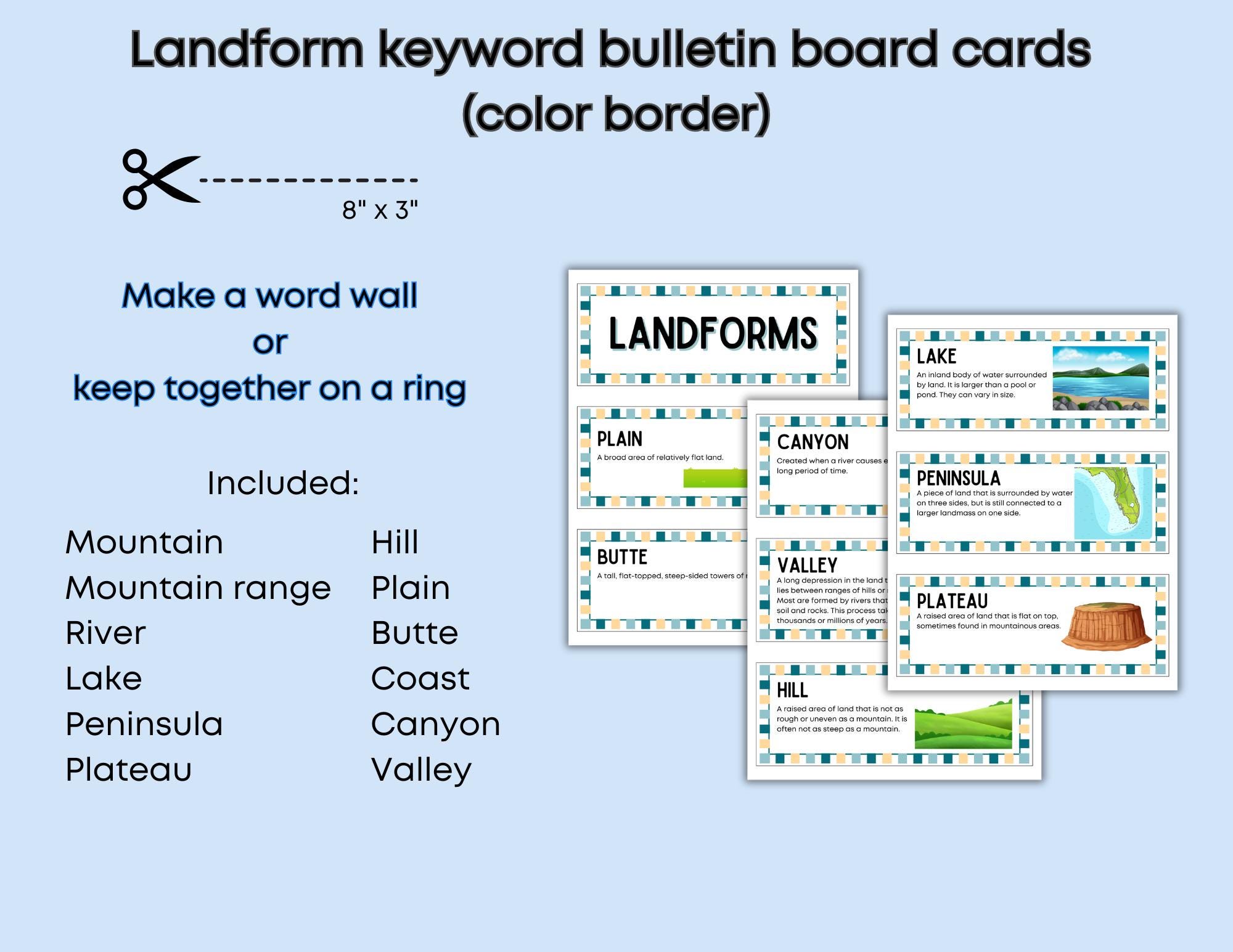 Geography Map Skills and Landform Word Wall, Compass Rose, Treasure Map ...