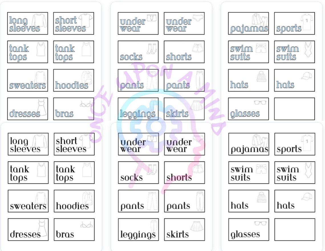 Clothing Labels, Closet Drawer Labels, Dresser Drawer Labels, Printable ...