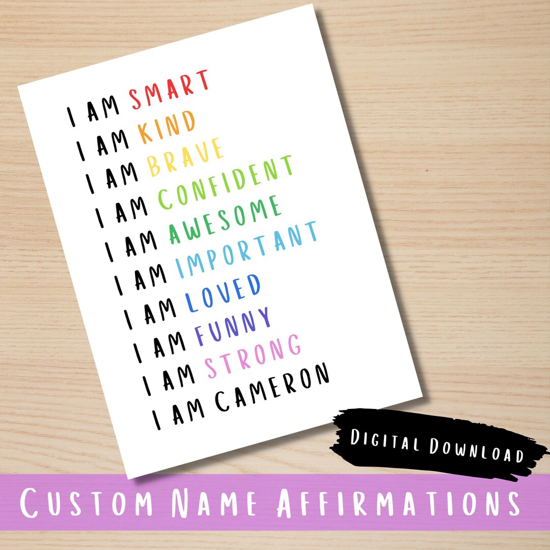 Custom 'name' Art, Children Affirmations, Preschool, Toddler ...