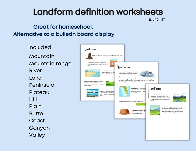 Geography Map Skills: Landform Vocabulary Cards & Treasure Map (digital ...