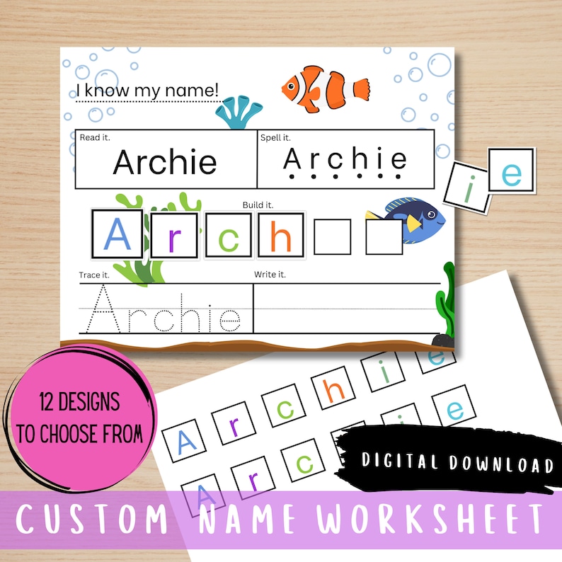 Custom Name Tracing Worksheet: Learn to Write, Preschool Activity ...