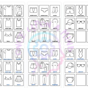 Kids Clothing Labels With Large Pictures, Child Clothes Visual Aid ...