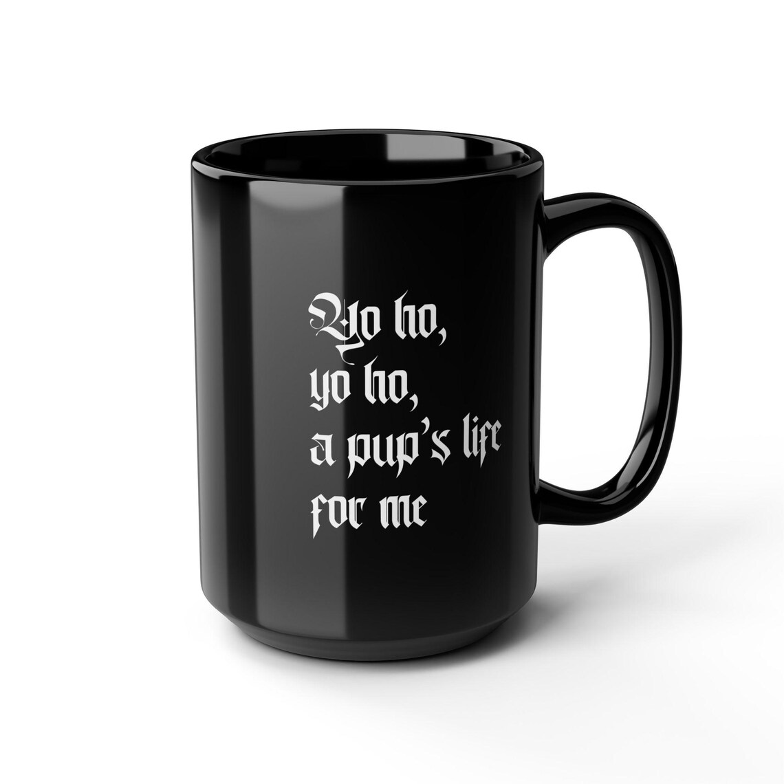Mug, Cute Dog Jolly Roger Illustration, Pirate Animal Cup, Kawaii Black ...
