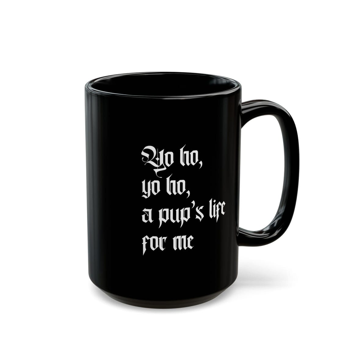 Mug, Cute Dog Jolly Roger Illustration, Pirate Animal Cup, Kawaii Black ...