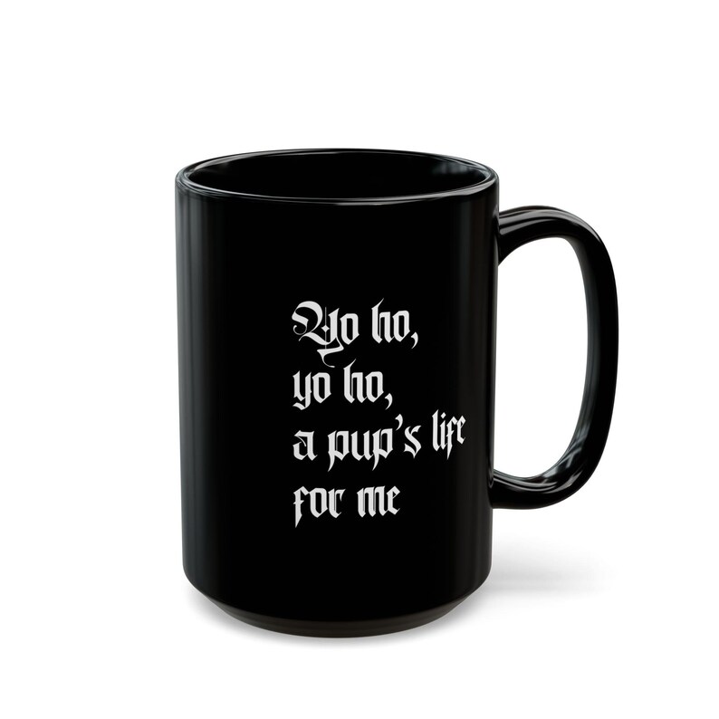 Mug, Cute Dog Jolly Roger Illustration, Pirate Animal Cup, Kawaii Black ...