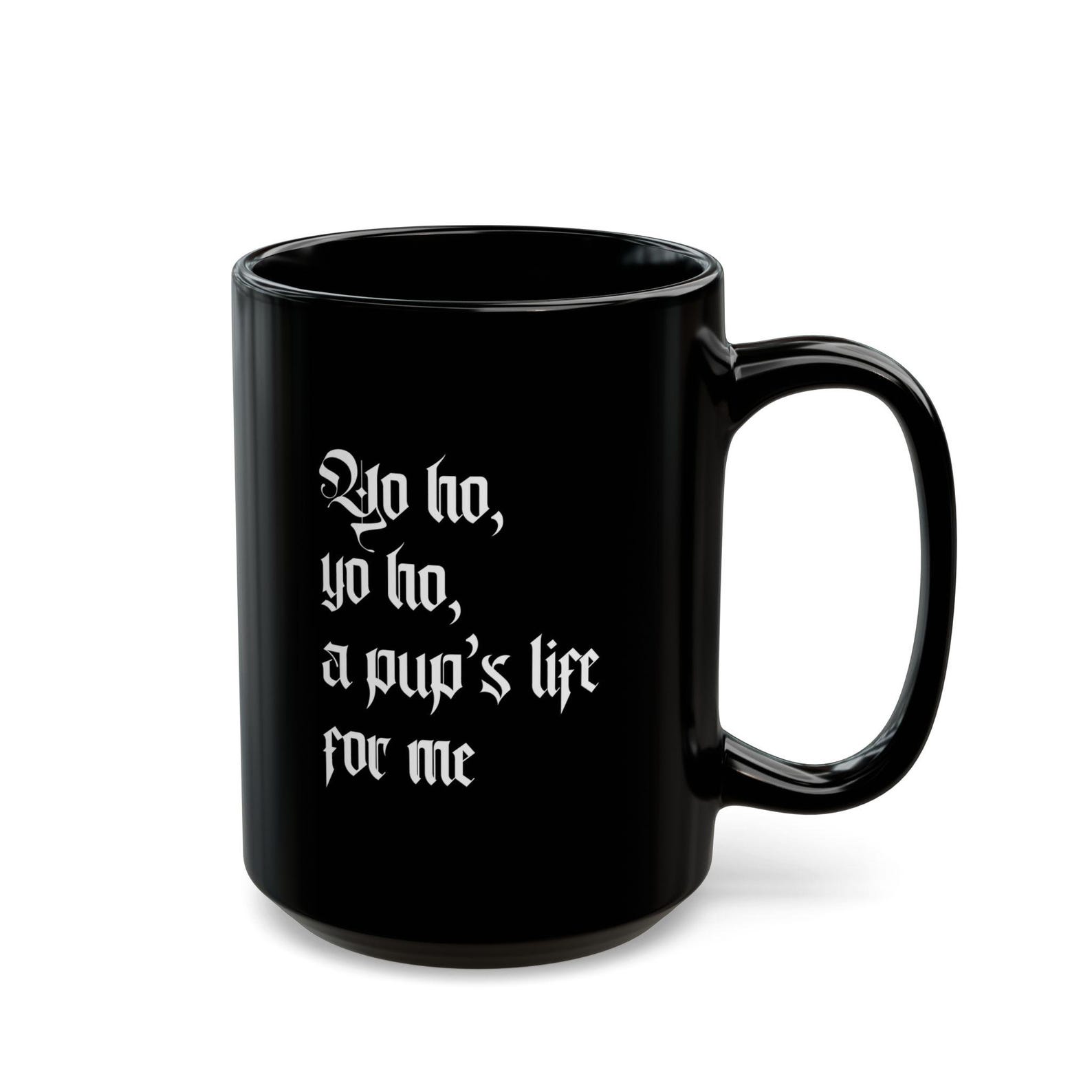 Mug, Cute Dog Jolly Roger Illustration, Pirate Animal Cup, Kawaii Black ...