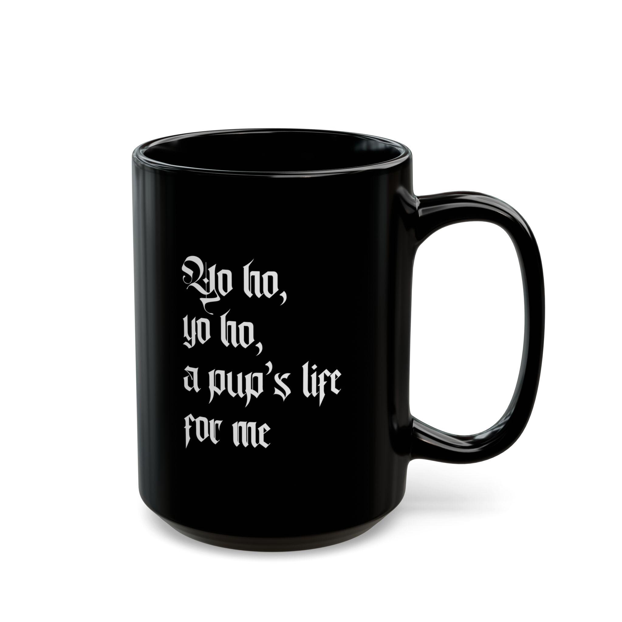 Mug, Cute Dog Jolly Roger Illustration, Pirate Animal Cup, Kawaii Black ...