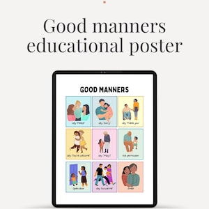 Good Manners Poster, Educational Wall Art, Back to School, Homeschool ...