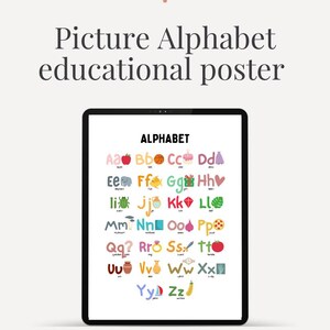 Rainbow Alphabet Poster, Educational Wall Art, Back to School ...