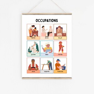 Occupations Poster, Educational Wall Art, Back to School, Homeschool ...