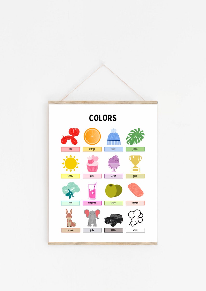 Rainbow Colors Educational Poster, Homeschool Classroom Decor (digital ...