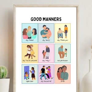 Good Manners Poster, Educational Wall Art, Back to School, Homeschool ...