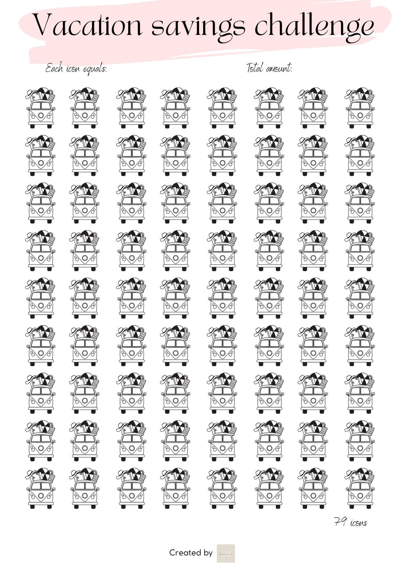 Vacation Savings Challenge Tracker, Cash Budgeting Sinking Funds, Zero ...