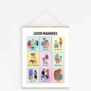 Good Manners Poster, Educational Wall Art, Back to School, Homeschool ...