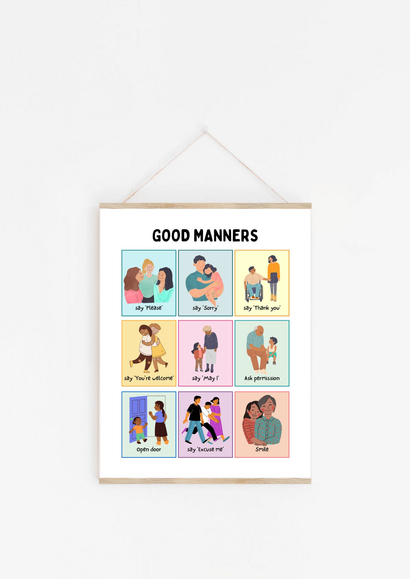 Good Manners Poster, Educational Wall Art, Back to School, Homeschool ...