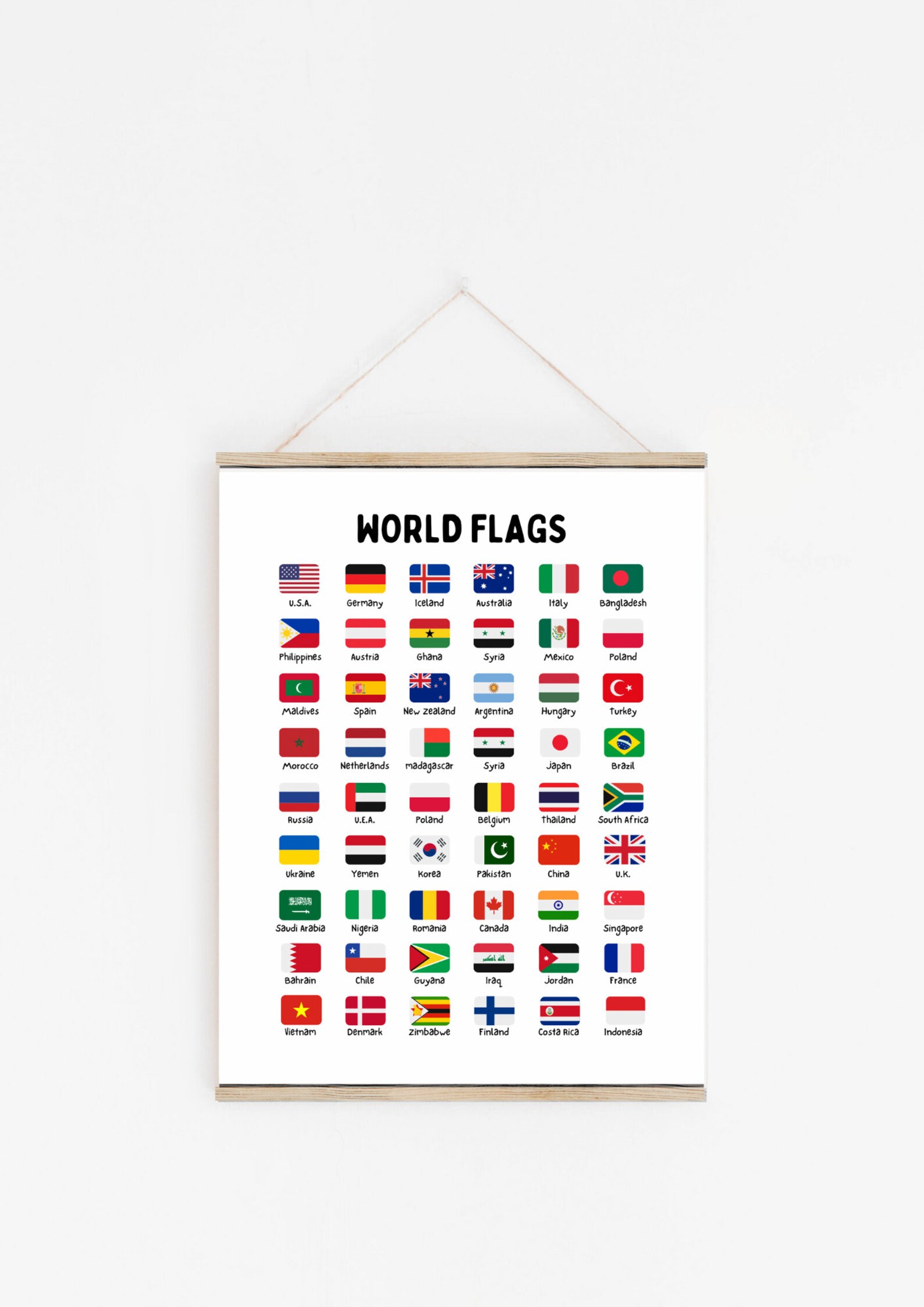 World Flag Poster, Educational Poster, A4 Poster, Digital Download ...