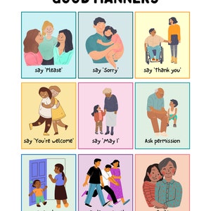 Good Manners Poster, Educational Wall Art, Back to School, Homeschool ...