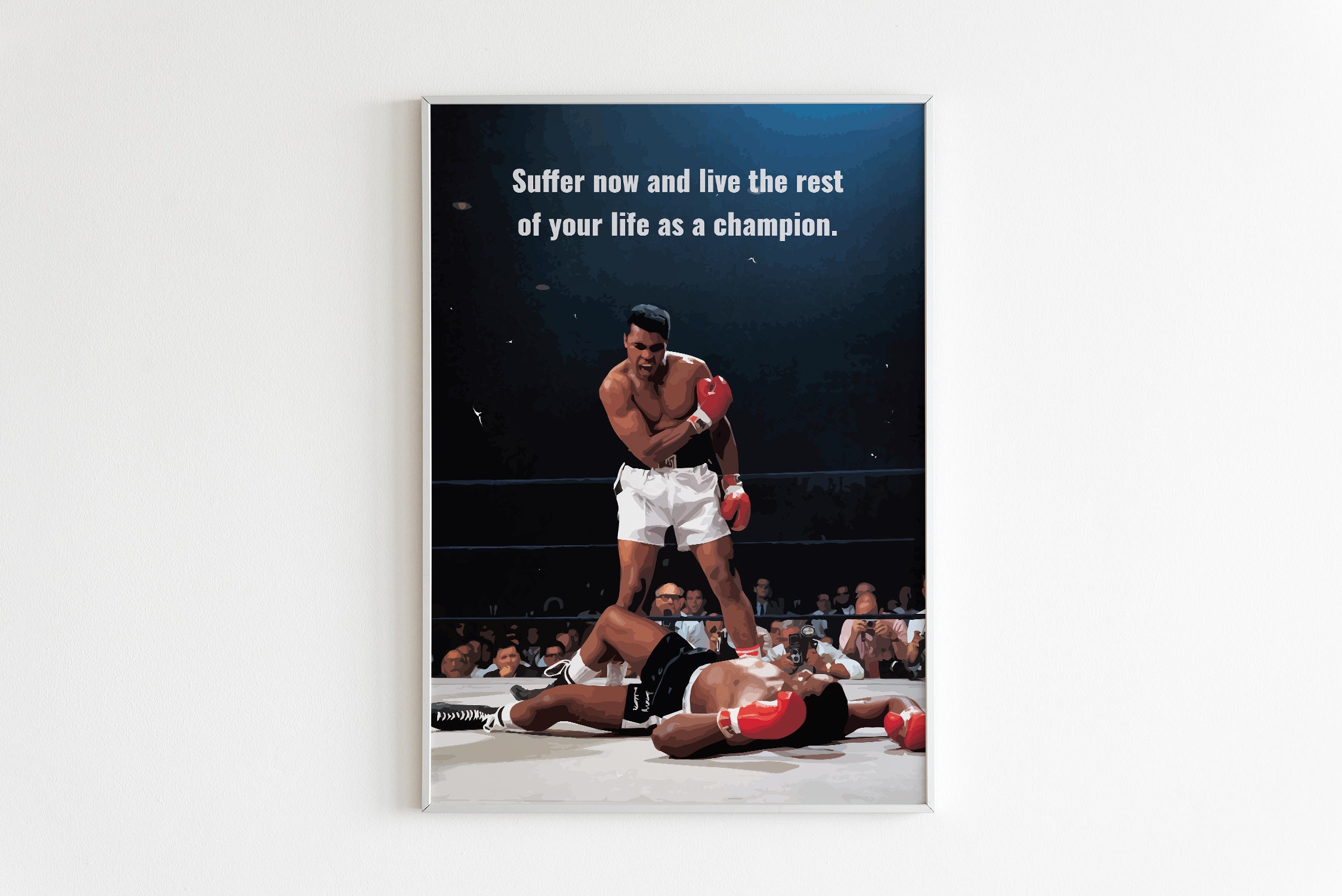 Muhammad Ali Motivational Quote Poster | Minimalist Wall Art Print ...