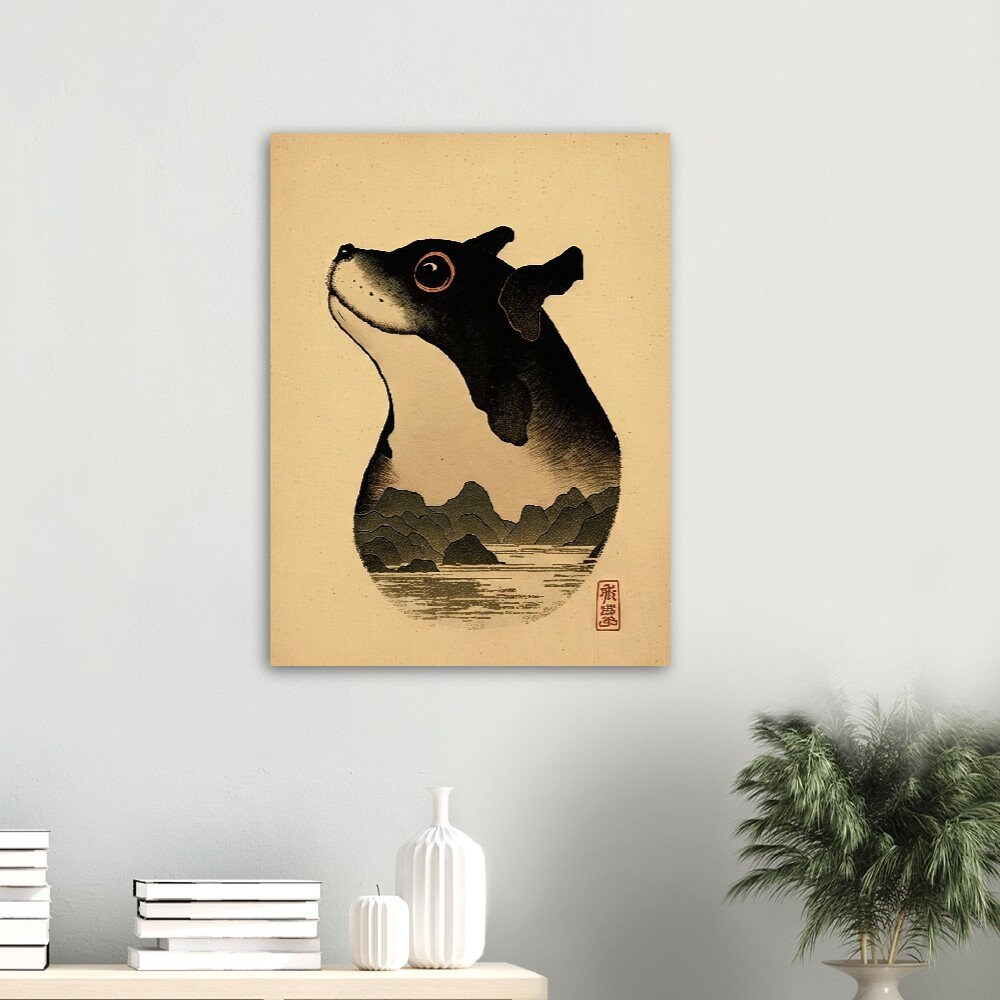 Japanese Dog Print, Matsumoto Hoji Inspired Art Print, Japanese Decor ...
