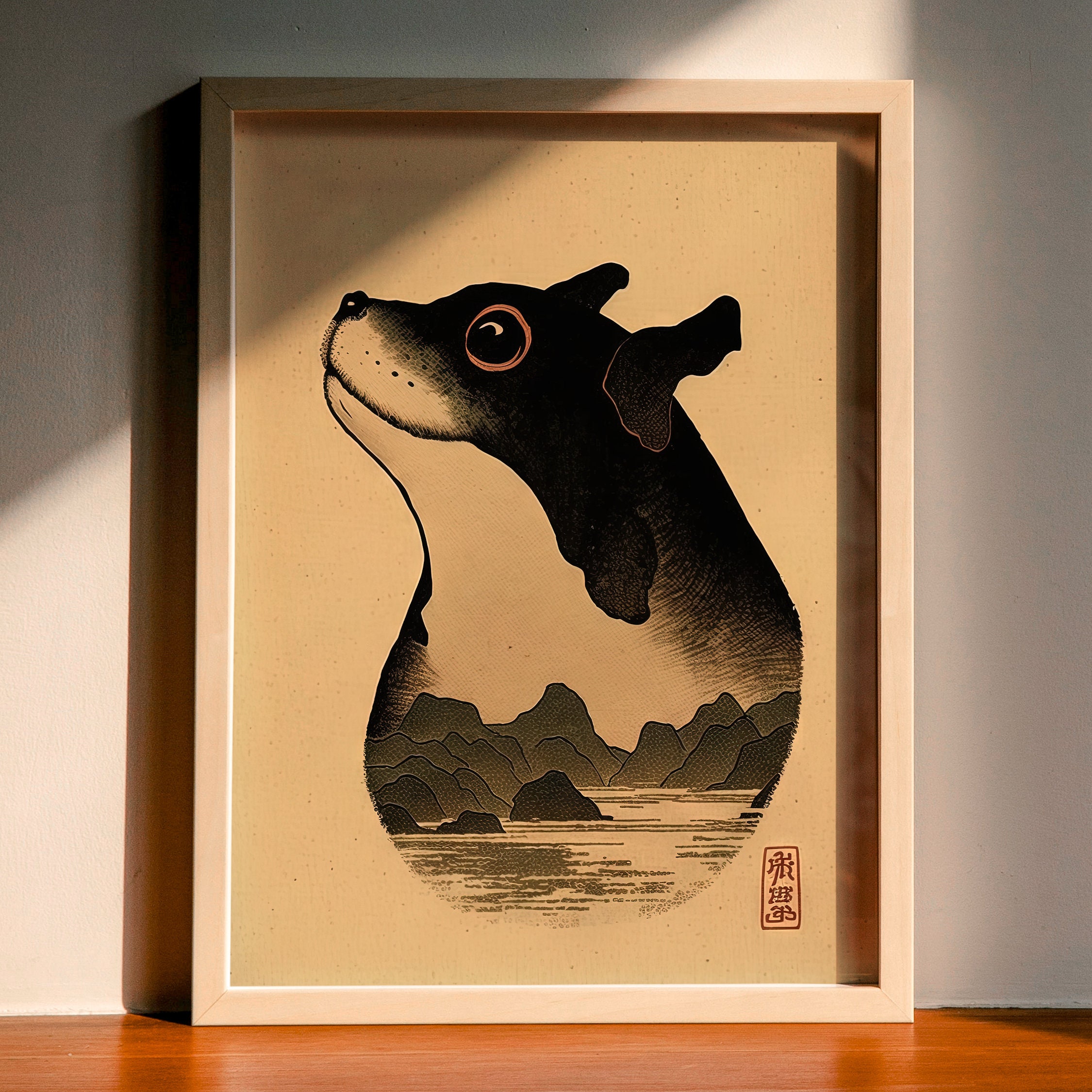 Japanese Dog Print, Matsumoto Hoji Inspired Art Print, Japanese Decor ...