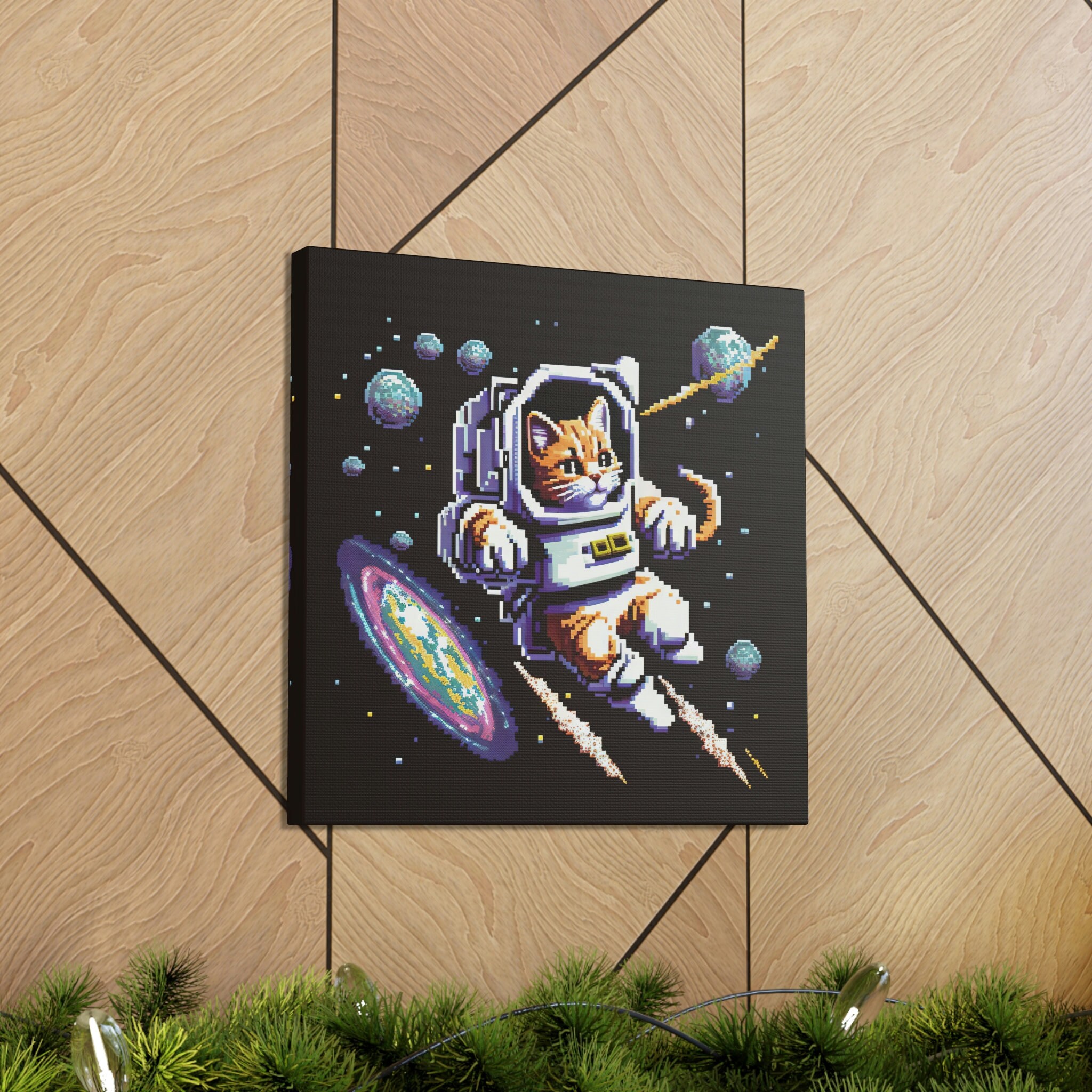 Astronaut Spacewalk - 8-bit | Wall Art Canvas & Poster Prints - Etsy