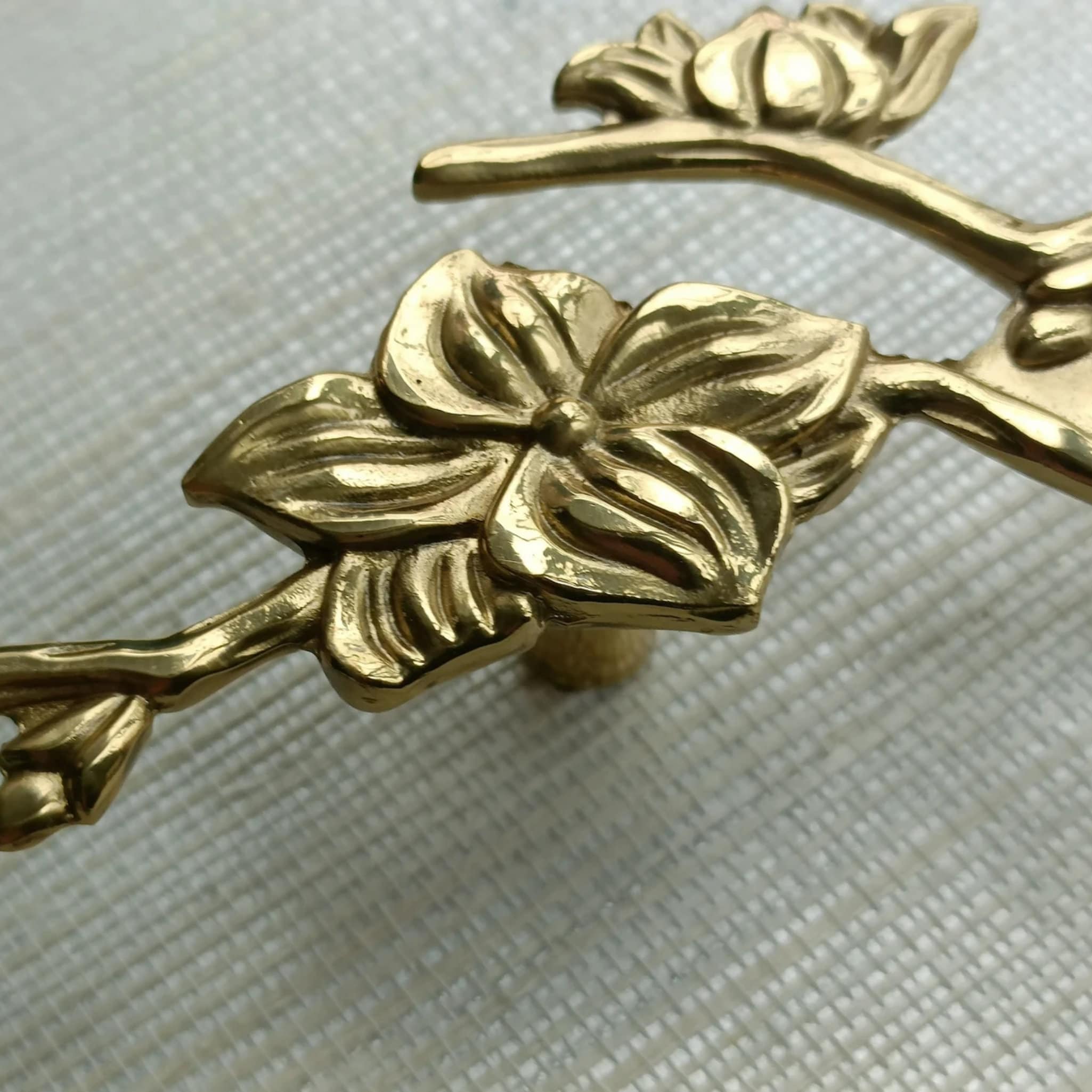 Brass Branches Handles Flower Drawer Pulls Elegant Kitchen Knob Pull - Etsy