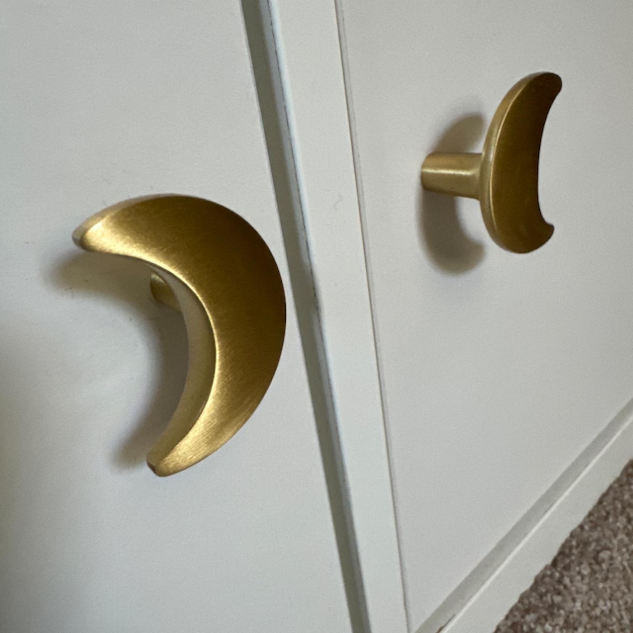 Brass Moon Drawer Knobs - Unique Furniture Hardware - HARWARE BLACK - Etsy