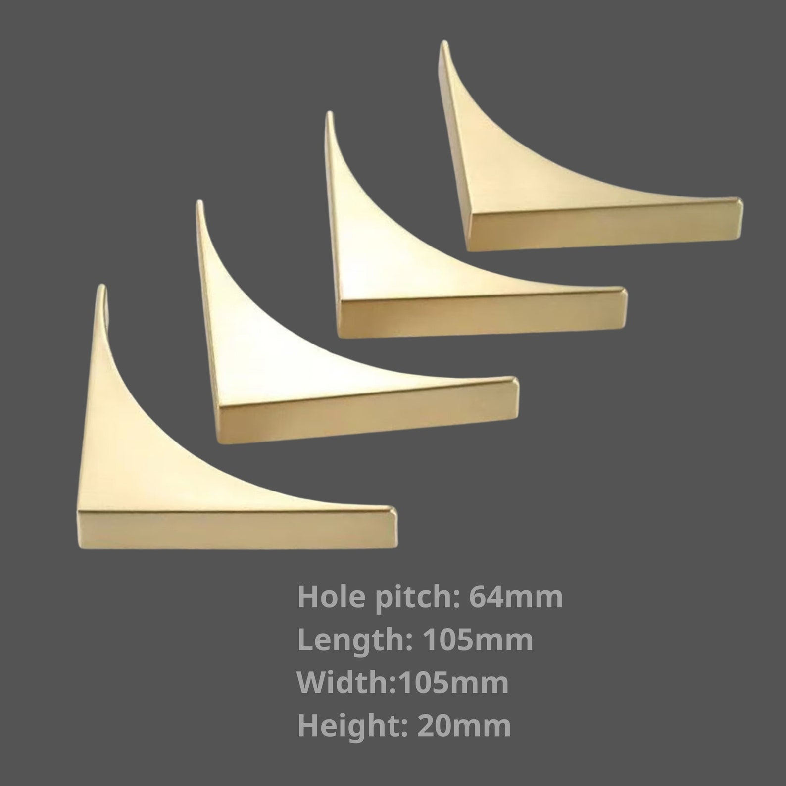 Gold Triangle Cabinet Drawer Pulls Modern Decorative Handles Stylish ...