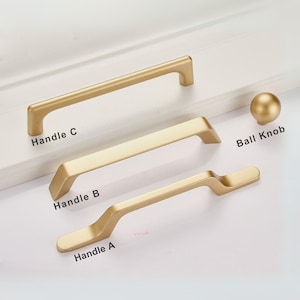 Gold Drawer & Cabinet Pulls – Sleek Modern Handles Matte Finish for ...