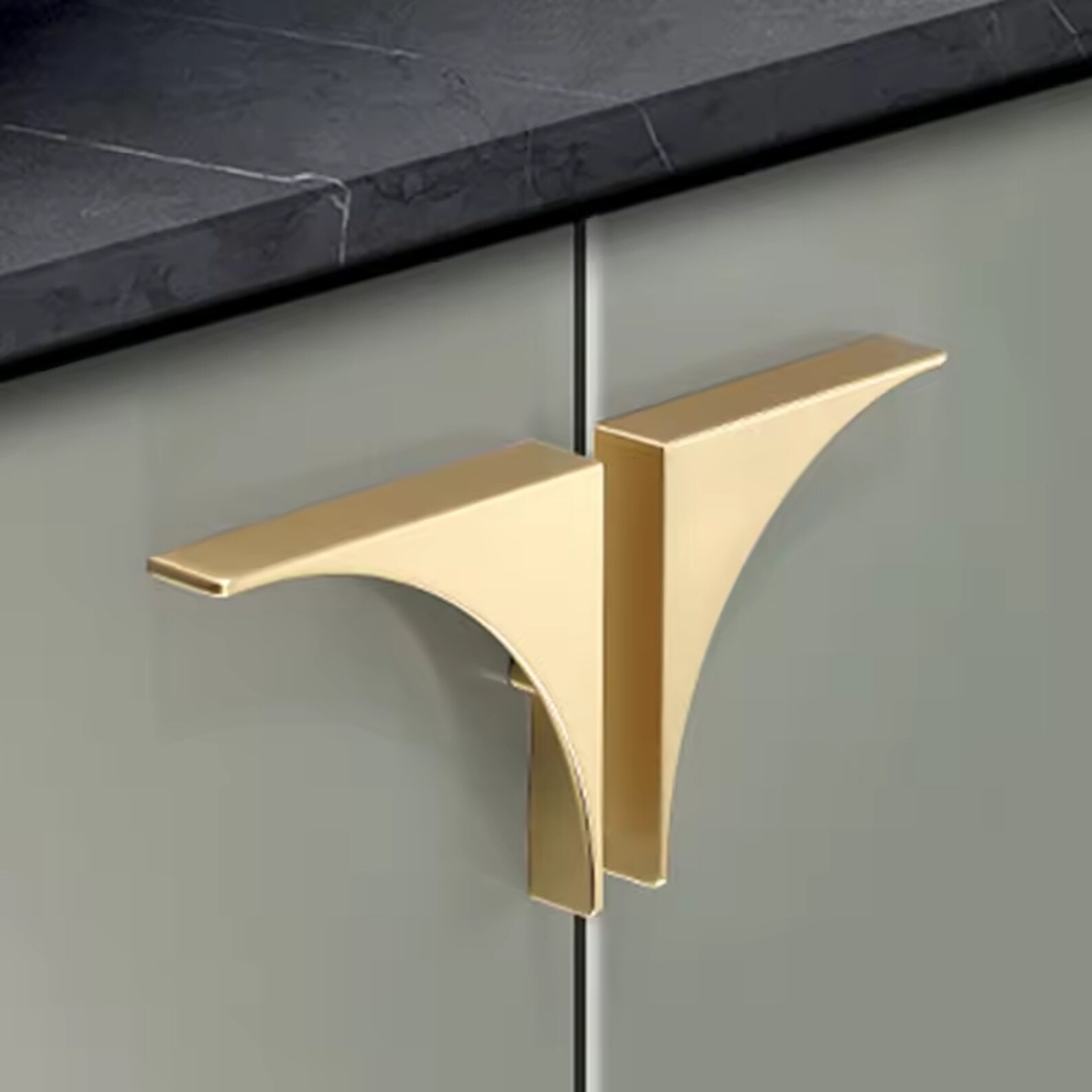 Gold Triangle Cabinet Drawer Pulls Modern Decorative Handles Stylish ...