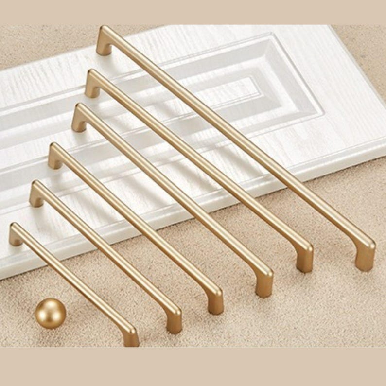 Gold Drawer & Cabinet Pulls – Sleek Modern Handles Matte Finish for ...