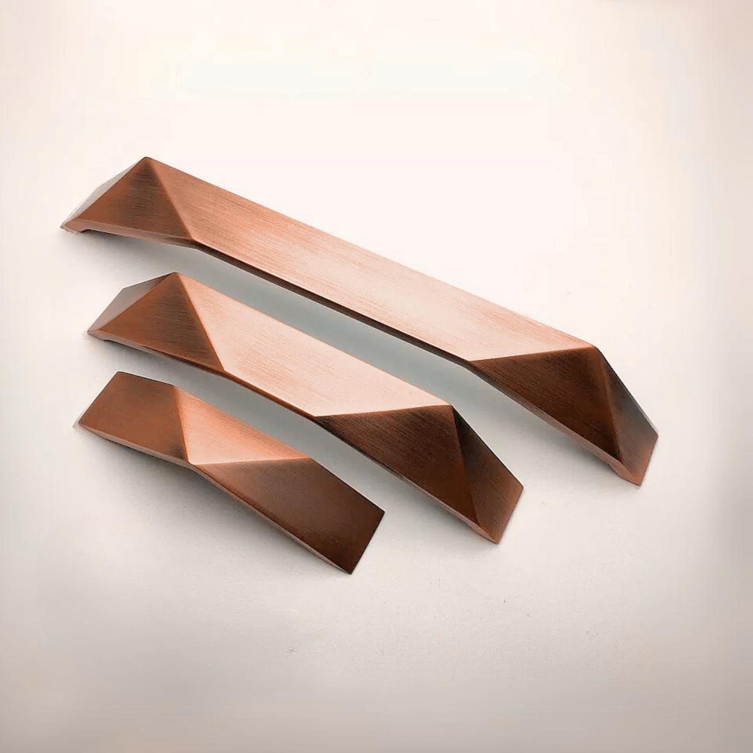 Brushed Copper Kitchen Cabinet Handles Modern Drawer Pulls and Knobs - Etsy