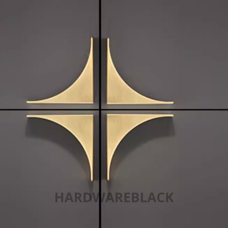 Gold Triangle Cabinet Drawer Pulls Modern Decorative Handles Stylish ...