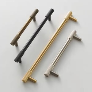 Brushed Brass Drawer Pulls, Cabinet Handles & Knobs – Sleek Modern Hardware for Kitchen - Etsy