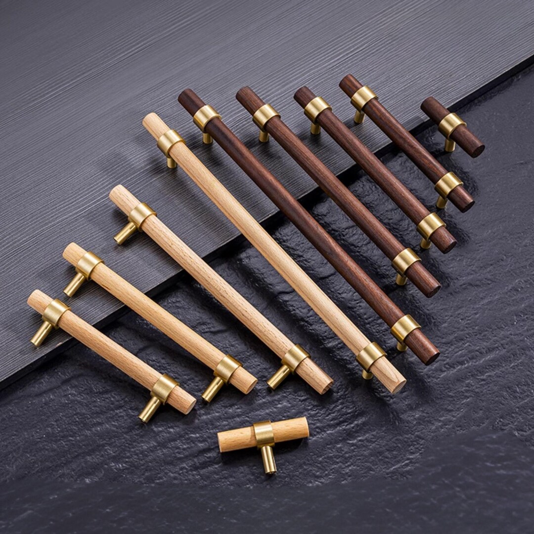 Wood Drawer Pulls, Cabinet Knobs & Handles – Minimalist Hardware for Modern Kitchen and Dressers ...